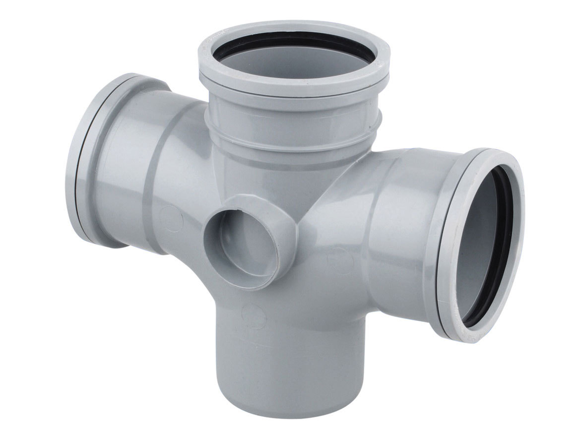 Osma PVC-U Double Branch 90° GREY WHITE BLACK 110 x 110mm S/S 4S230G ...