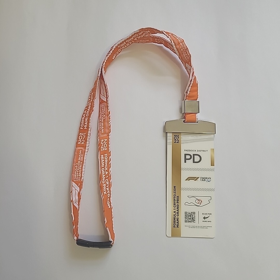 Formula 1 - 2022 Paddock Club Pass Badge F1 Cripto.com Miami Grand Prix