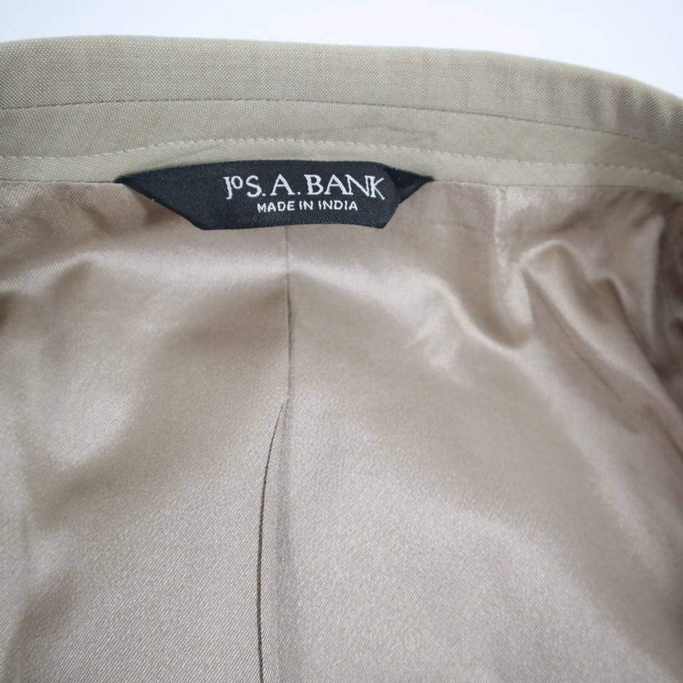 Jos A Bank Stays Cool All-Wool Blazer Mens-46 Beige Sport Jacket | eBay