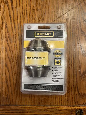 Defiant Deadbolt Keyed "BOTH SIDES" Satin Nickel 888-569 New | eBay