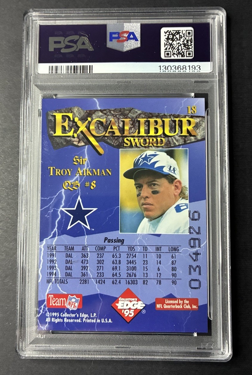 1995 Collector's Edge Excalibur - Troy Aikman #18 for sale online | eBay