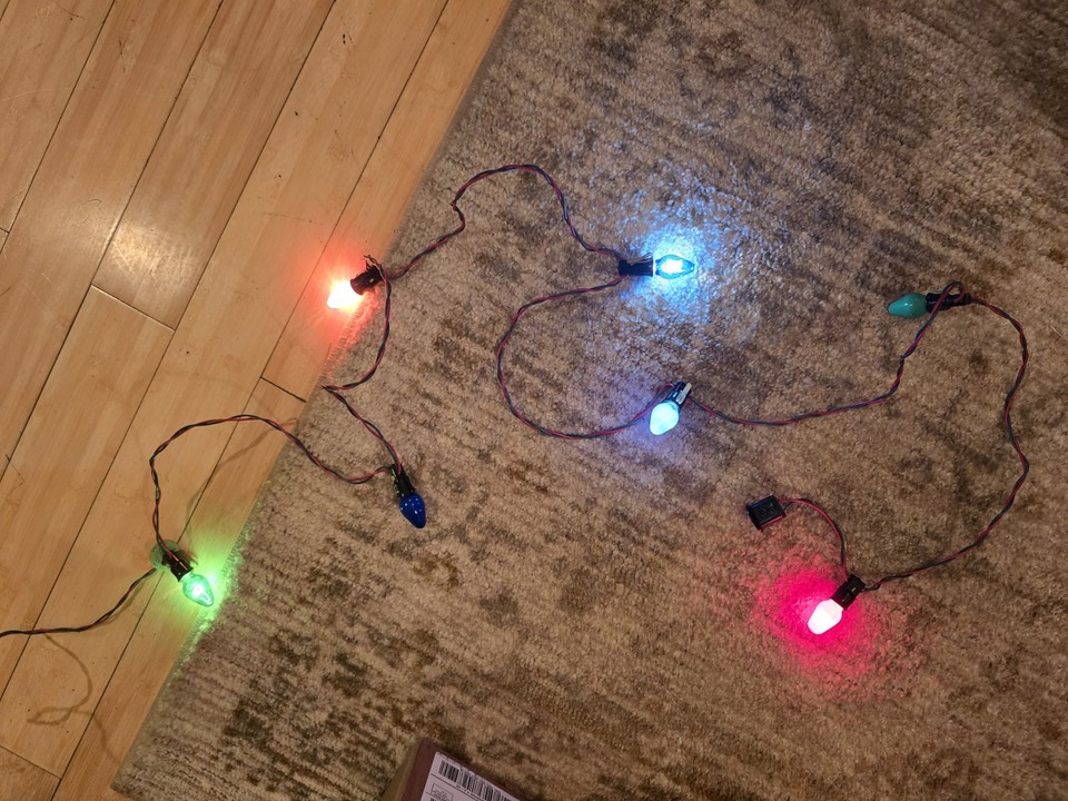 Lot of Vintage Christmas C-7 Green & Red String Light Cords. | eBay