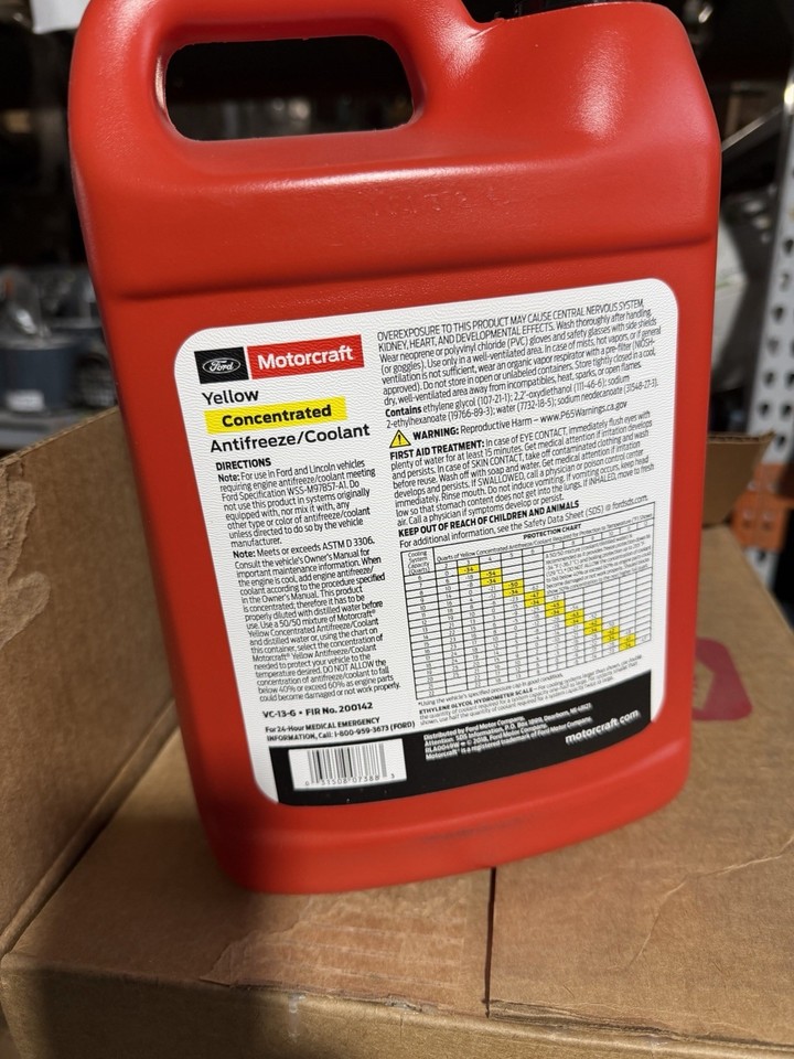 FORD MOTORCRAFT YELLOW CONCENTRATED ANTIFREEZE/COOLANT, 1 GAL *FREE ...