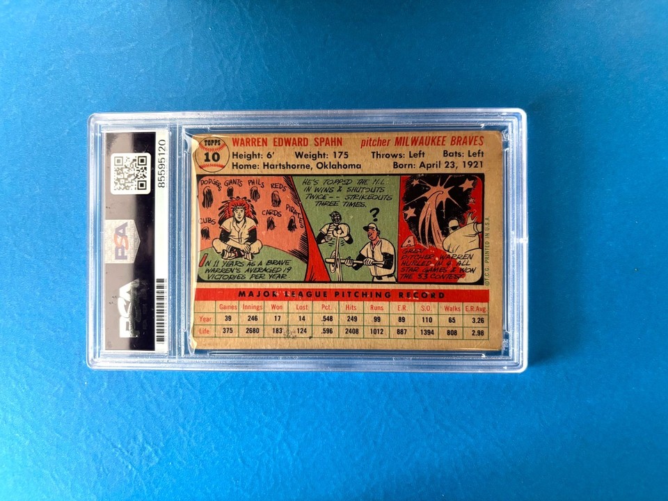 1956 WARREN SPAHN - BRAVES - Signed Topps Trading Card-Hall of Fame-PSA ...