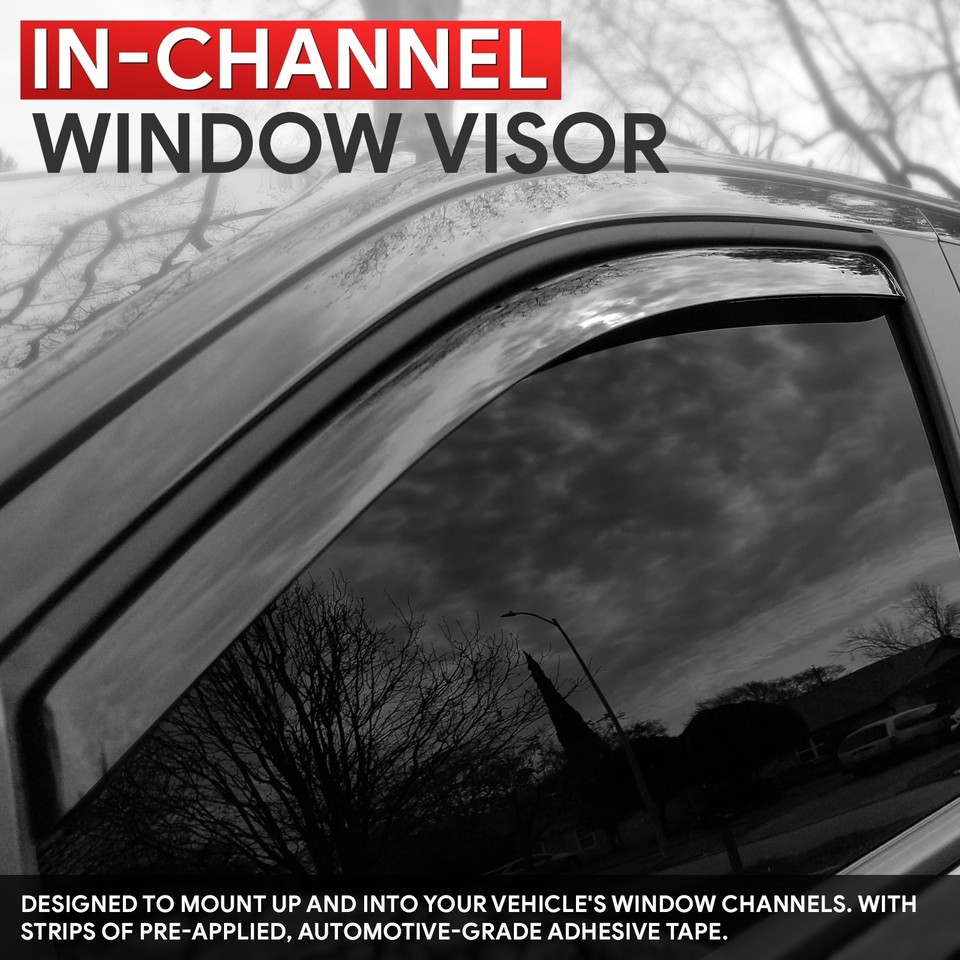 For 2024-2026 Tacoma Double Cab In-Channel Window Visor Sun Rain Guard ...