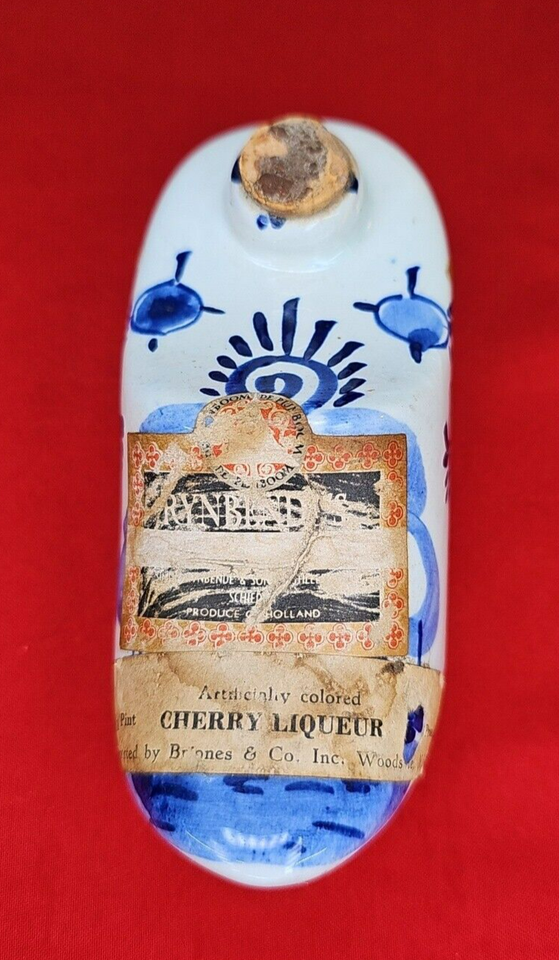 Vintage DELFT Clog Liqueur Bottle Shoe w/ Cork Blue RYNBENDE Distillery ...