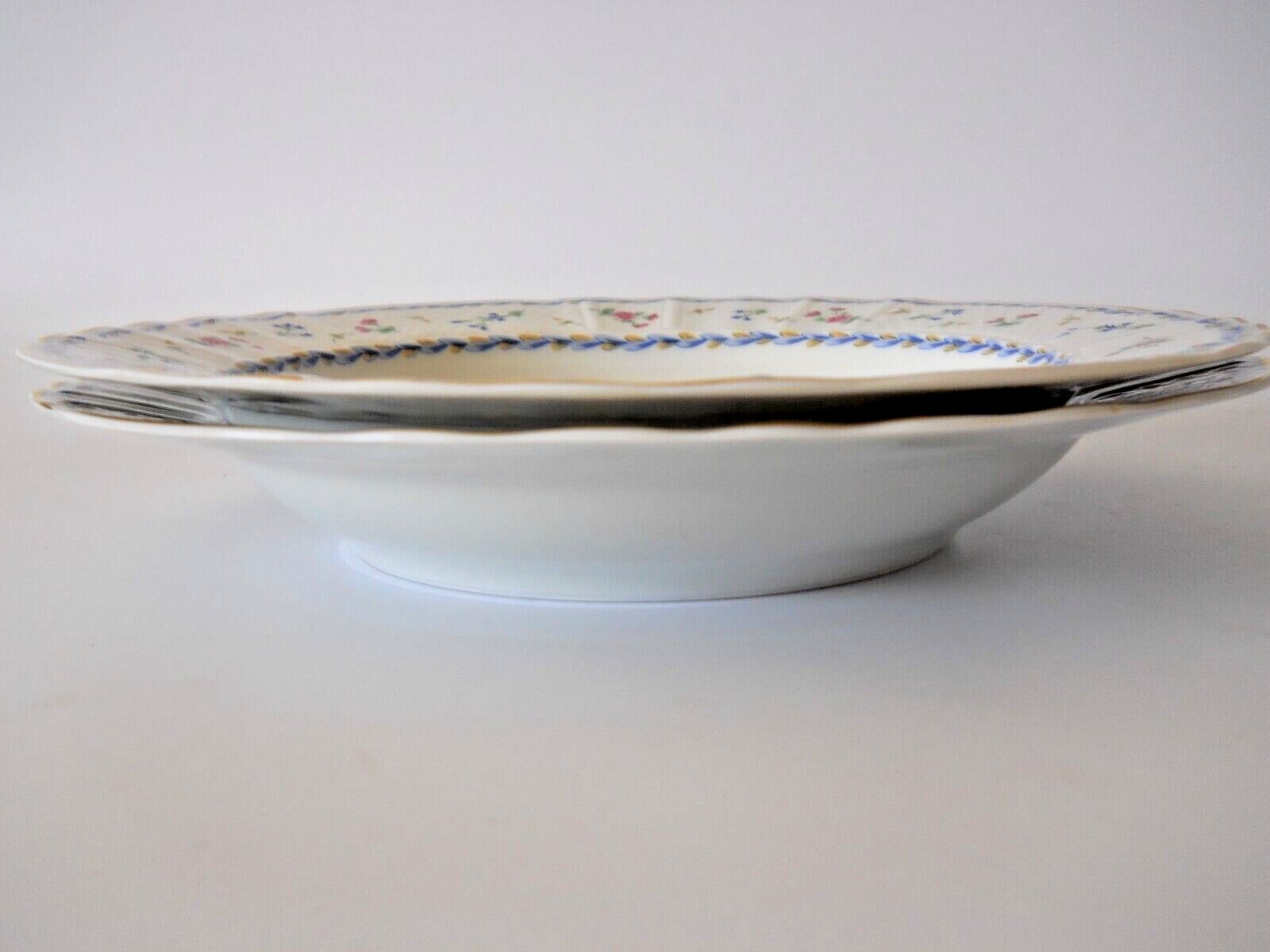 Bernardaud Limoges France ATROIS BLEU (2) Rimmed Soup Bowls 9" Retired ...