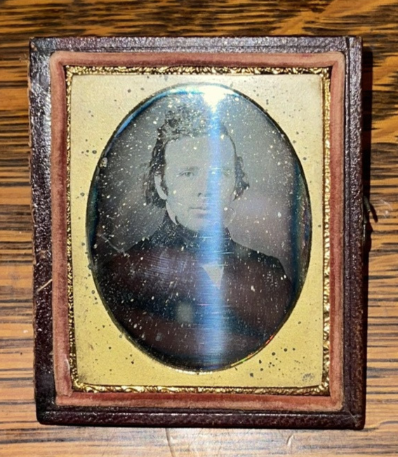 ANTIQUE 1850'S PHOTO WITH ORIGINAL 2-1/2X3" FRAME~MID AGED MALE | eBay