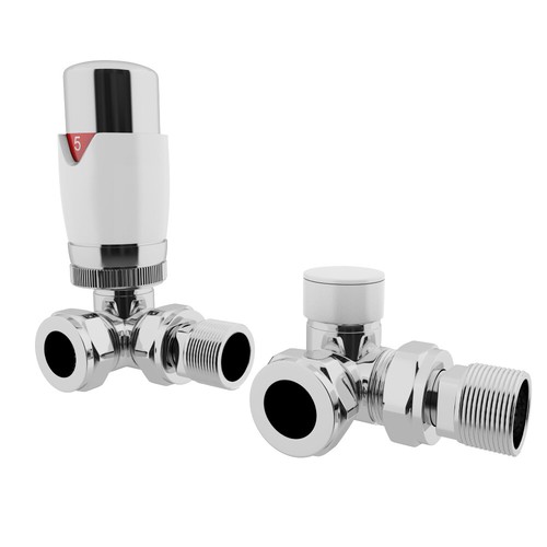 UK Radiators Thermostatic TRV Radiator Valves 8mm Corner White *TRV ...