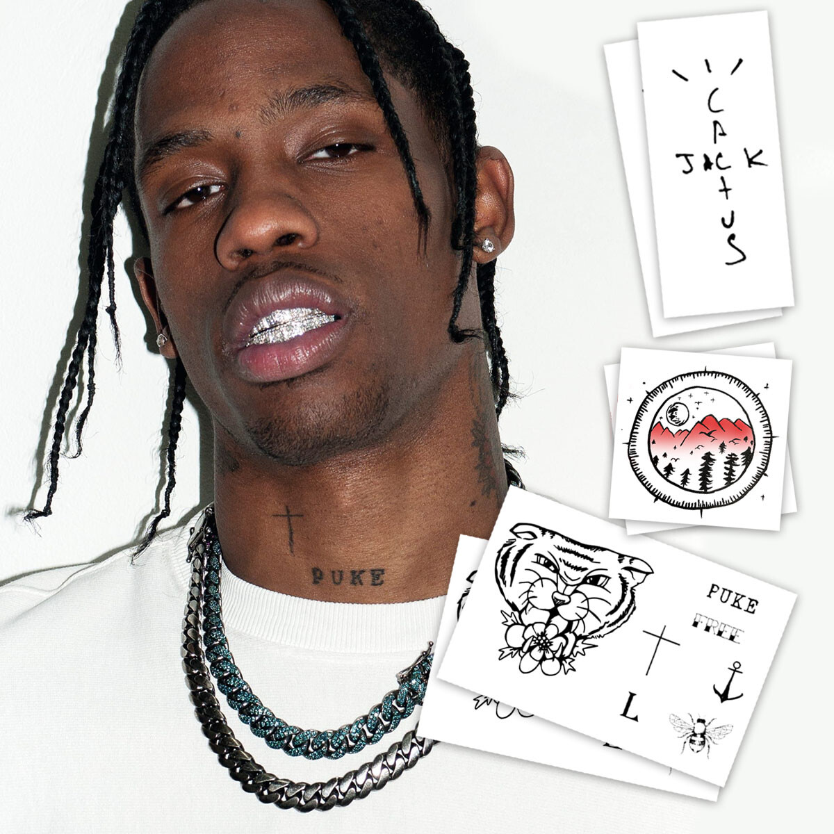 Travis Scott Temporary Tattoos | Realist | Life-Sized | Skin Safe | eBay