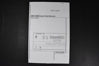 Harman Kardon AVR 5500 Audio/Video Receiver Service Manual - Original ...