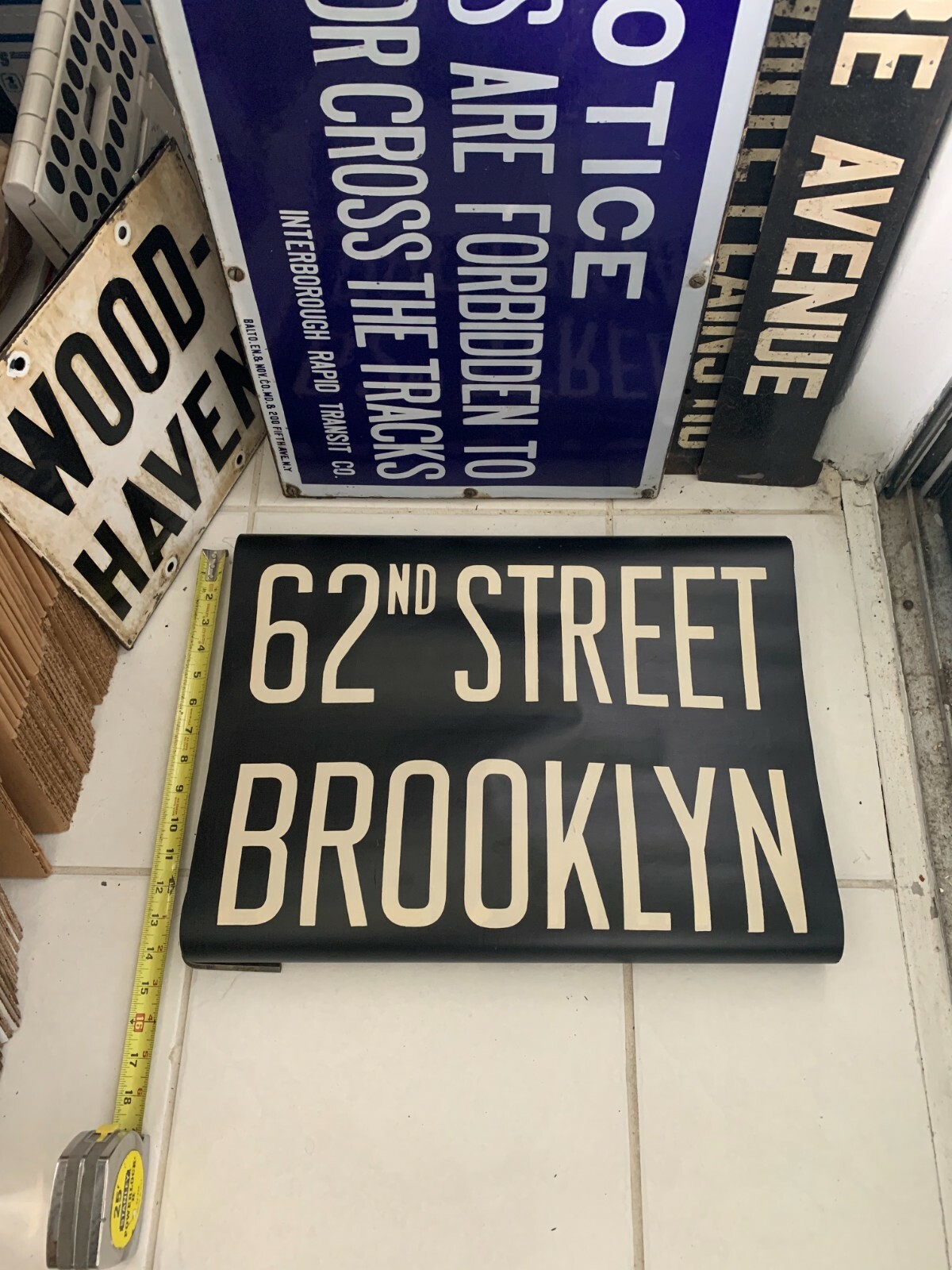 1948 NY NYC BMT SUBWAY ROLL SIGN 62ND STREET BENSONHURST BAY RIDGE ...