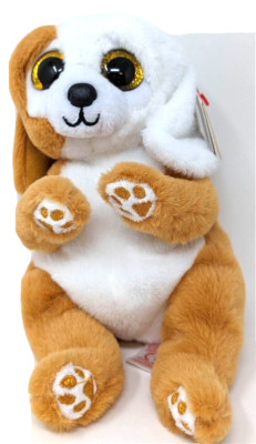 New! Ty (Beanie Bellies) RUGGLES Tan & White Dog 6" size NWT's | eBay ...