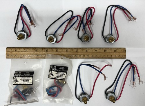Lot Of 8 Morris Products 70230 Rotary Switch SPST Brass Button with 6 ...