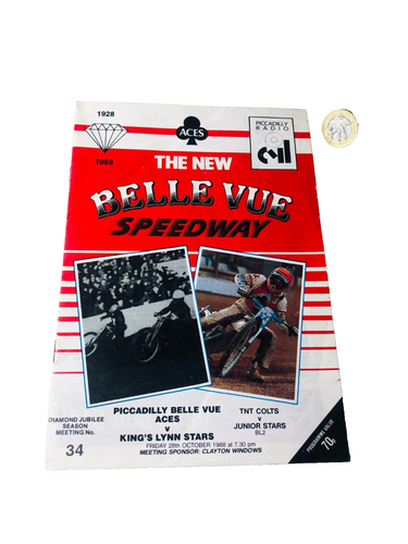 Rugby Programme Piccadilly Belle Vue Vs Kings Lynn Stars 1988 Vintage ...