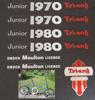 Triang Tri-ang Junior 1970 1980 Moulton Bicycle Bike Vinyl Decals ...