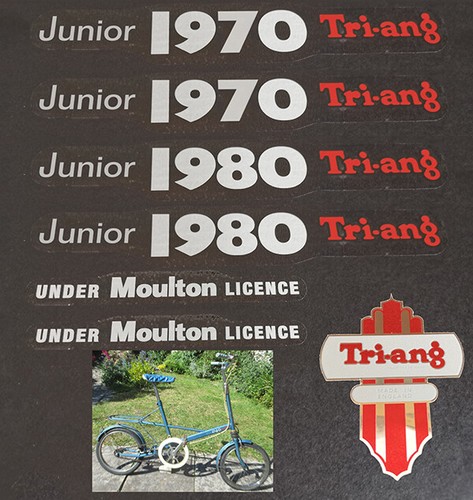Triang Tri-ang Junior 1970 1980 Moulton Bicycle Bike Vinyl Decals ...