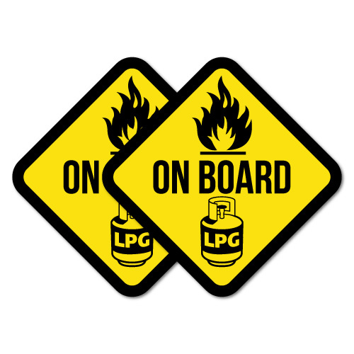 2 x LPG LP Gas On Board Warning Danger Sticker Decal Safety Sign Car ...