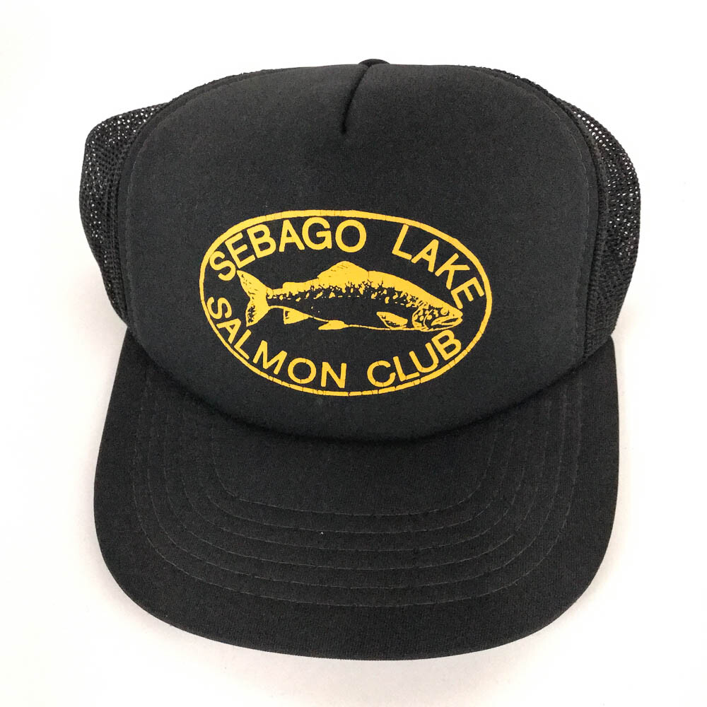 Vintage Maine Sebago Lake Salmon Club hat cap trucker… - Gem