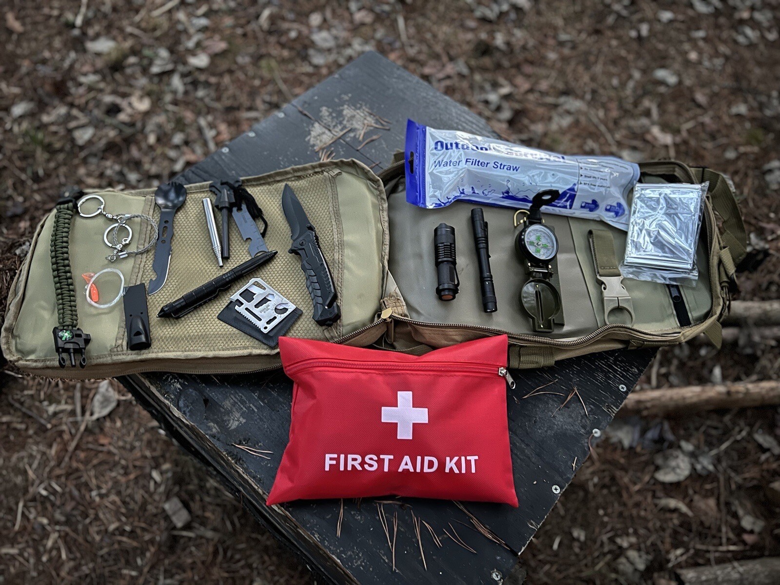 35L Tactical Backpack W/ Survival Gear Basics | eBay