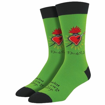 Socksmith Men's Crew Socks Frida Everlasting Heart Green Novelty ...