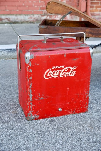 Vintage Coca Cola Ice Chest Picnic Cooler W/ tray insert camping Soda ...