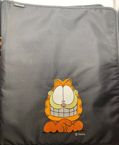 Vintage Mead Embroidered Garfield Zip Around 3 Ring Binder black | eBay
