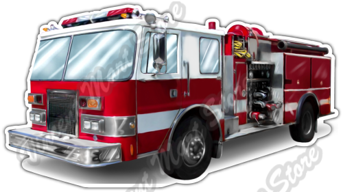 Firefighter Fire Truck Flame Fireman Rescue Car Bumper Vinyl Sticker ...