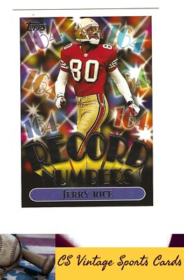 1999 Topps #RN8 Jerry Rice Record Numbers Silver | eBay