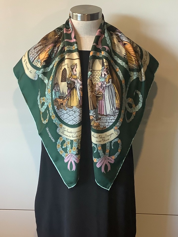 JACQMAR Silk Twill "The Cries of London" By Lesley King Scarf 86x86cm ...