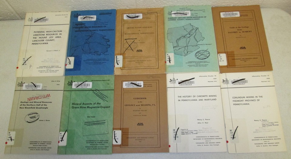 Lot 31 Pennsylvania Geology Books USGS, Maps, Oil, Gas, Mining ...