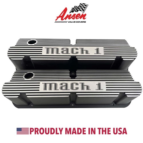 Ford SMALL BLOCK Valve Covers, Mach 1, 351 Windsor, Pentroof - Black ...