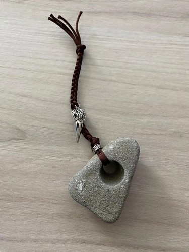 Raven Hag Stone Talisman Holey Stone Amulet Protection Stone Odin Pagan ...
