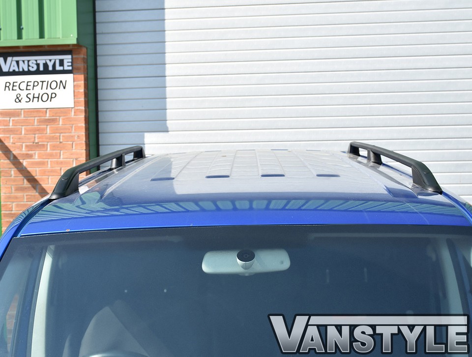 FOR VW T6 T6.1 TRANSPORTER CARAVELLE SWB BLACK ROOF BARS RAIL RACK NO ...
