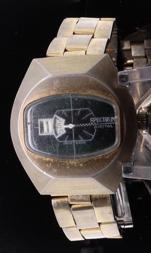 Vintage Spectrum Retro Digital Jump Hour 37mm Gold Plated Wristwatch | eBay