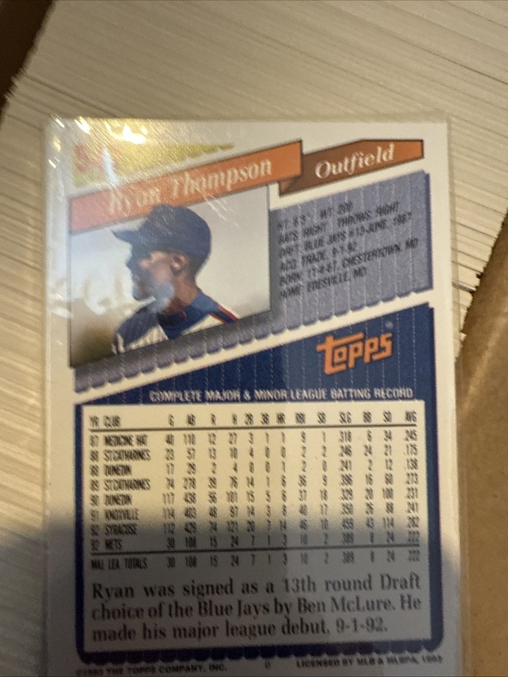1993 Topps Baseball COMPLETE SETS (TWO) / Derek Jeter Rookie / SEALED ...