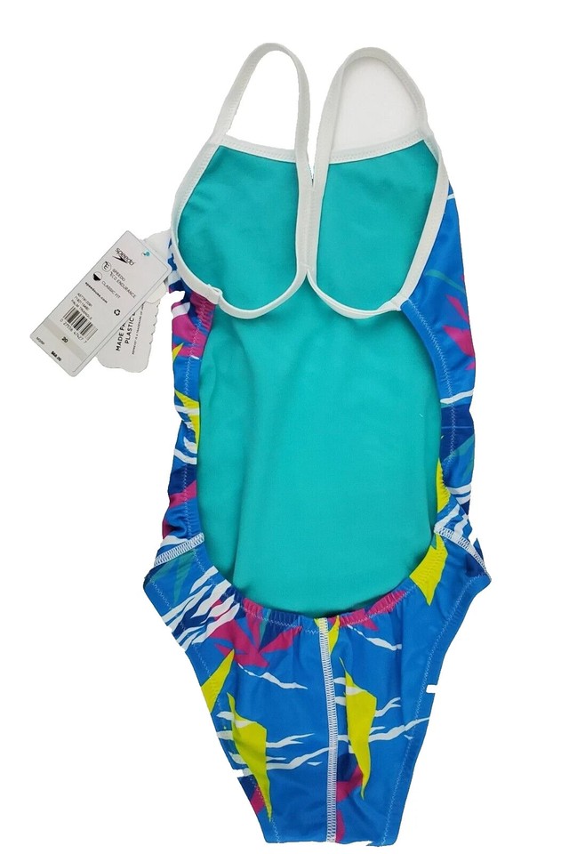 Speedo Eco Endurance Swimsuit Girls Sz 20 Palm Triangle Classic Fit NWT ...