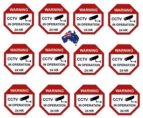 CCTV Camera Warning Stickers, Surveillance Vinyl Decal, Video Security ...
