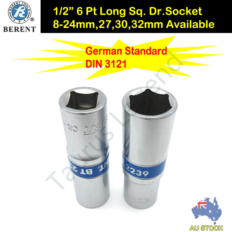 GS Deep Socket 1/2" Drive CRV Metric German Standard (8mm-24mm,27mm ...