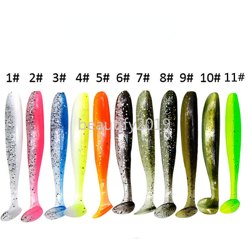 50 Pcs/Lot Soft Lure Shad Wobbler Silicone Bait Sea Worm Swimbait ...
