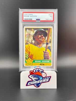 PSA 7 - 1976 Topps #500 Reggie Jackson ALL-STAR Oakland A's HOF L13 | eBay