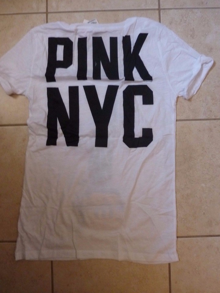 VICTORIAS SECRET PINK SEQUIN BLING"NYC"STATUE OF LIBERTY PATRIOTIC ...