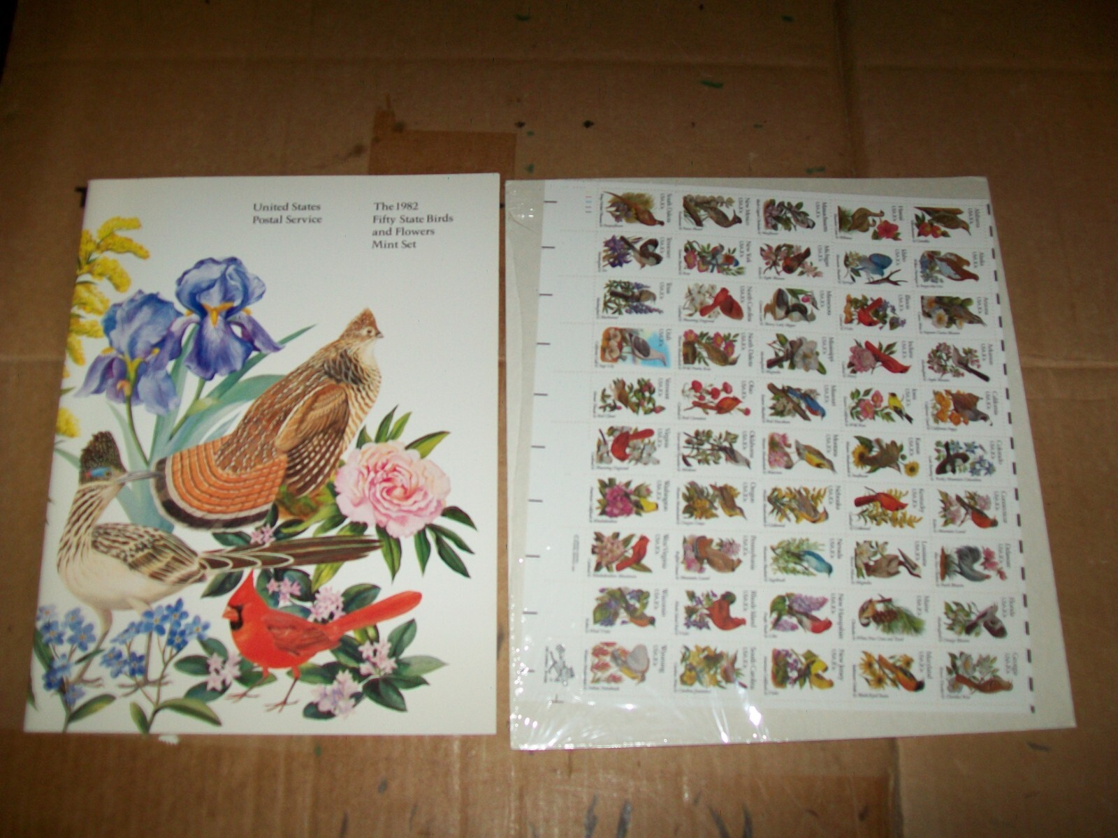1982 USPS Fifty State Birds & Flowers Mint Set Of Commemorative Stamps ...