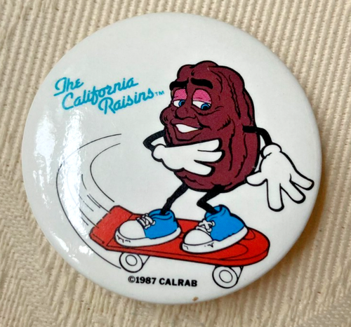 Vintage 1987 California Raisins Skateboard Button by Calrab | eBay