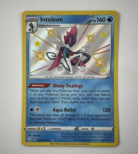 Inteleon SV027/SV122 Shining Fates Shiny Rare Holo Pokemon Card - NM | eBay