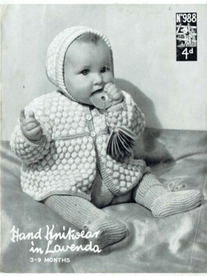 LAVENDA 988 BABY PRAM SUIT VINTAGE KNITTING PATTERN | eBay UK