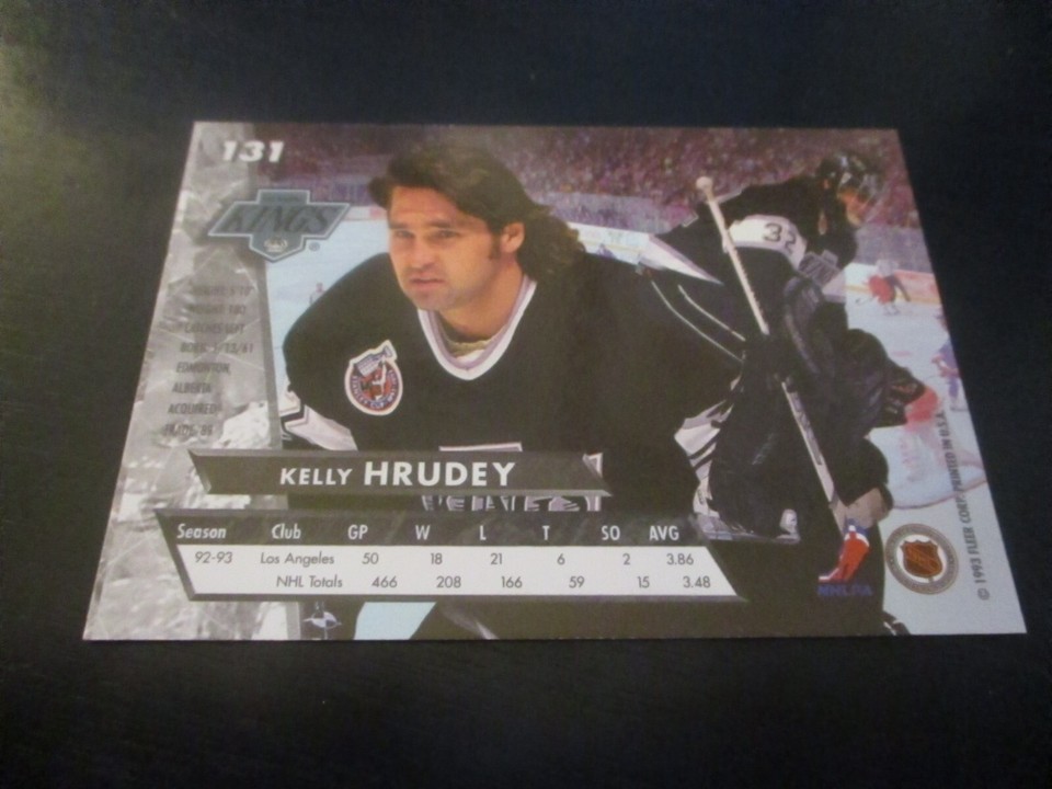 kelly hrudey (los angeles kings -goalie) 1993/94 fleer ultra card #131 ...