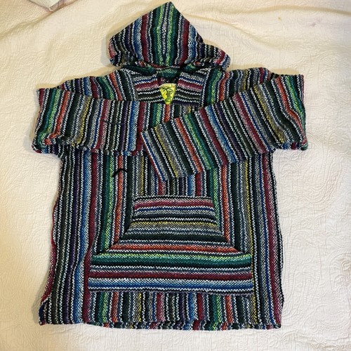 Iguana Jack Hoodie Drug Rug Sz Large Baja Boho Jacket Front Pocket ...