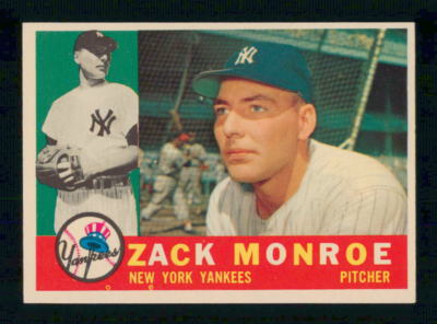 1960 TOPPS BASEBALL # 329 ZACK MONROE 12483 | eBay