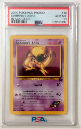 Pokemon Black Star Promo Sabrina's Abra 19 PSA 10 GEM MINT Vintage Low ...